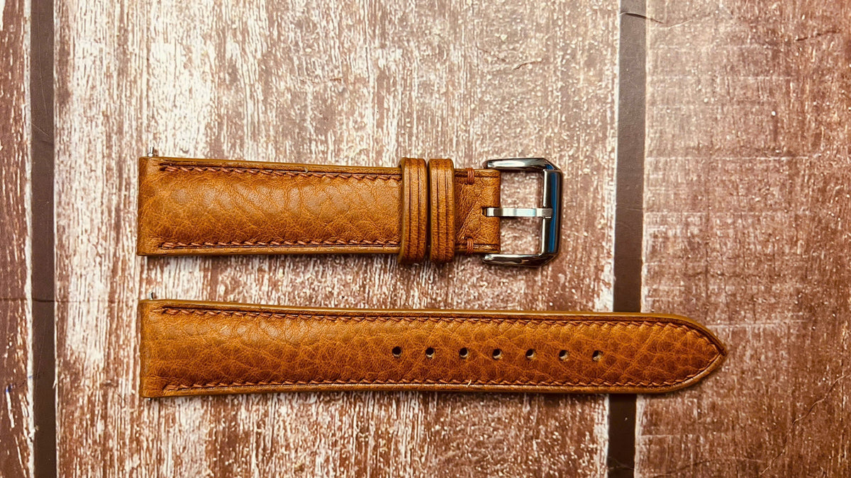 Minerva Box Leather Watch Strap - Brown For Grand Seiko Snowflake SBGA – VGreen