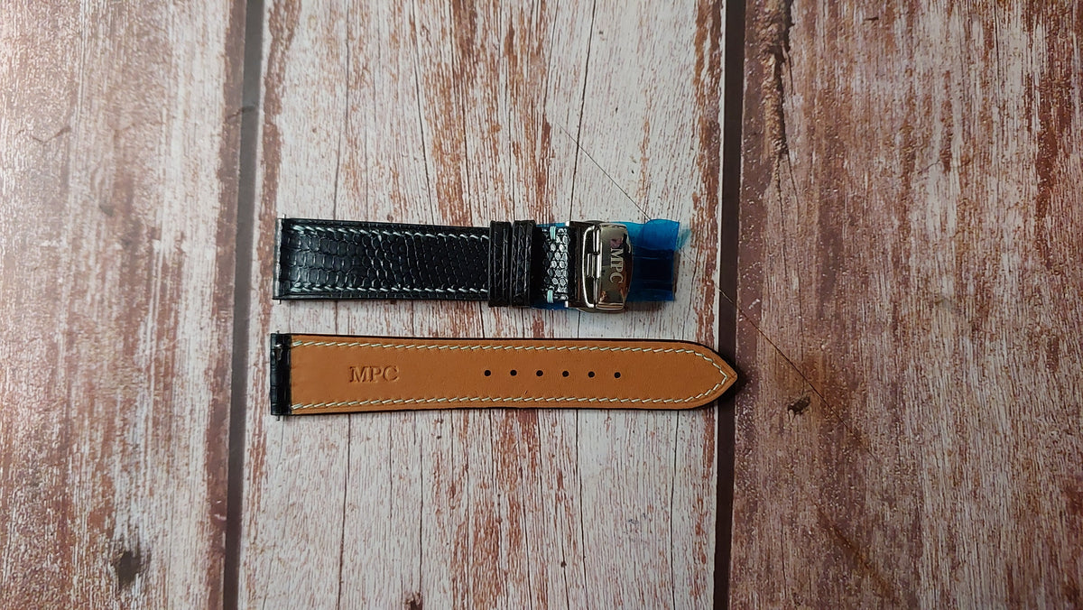 Black Full Grain Lizard Custom Leather Straps – VGreen