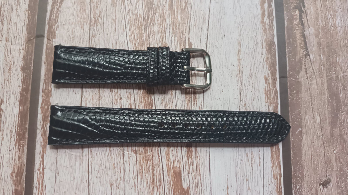 Black Full Grain Lizard Leather Strap – VGreen