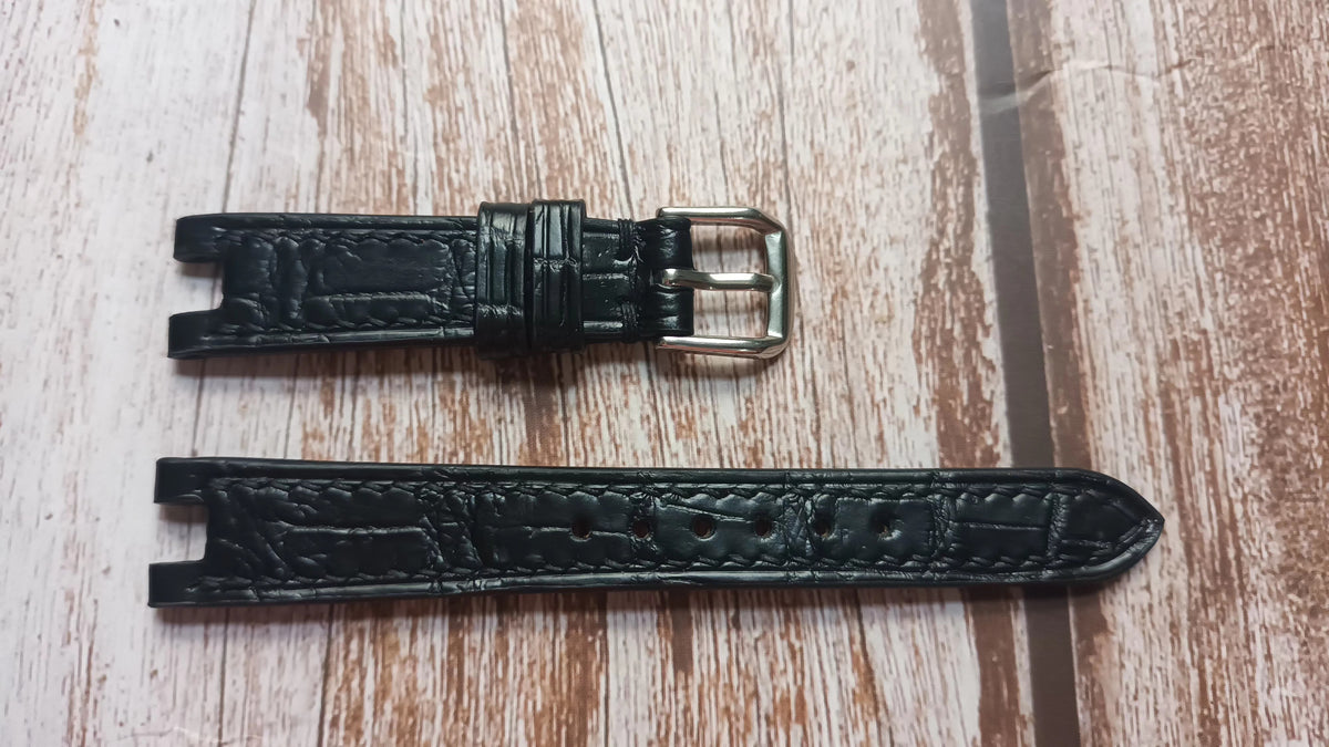 Black Crocodile Custom Notched Strap For Gc Watch – VGreen
