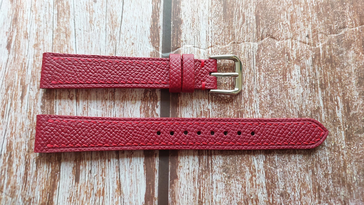 Red Epsom Leather Strap – VGreen