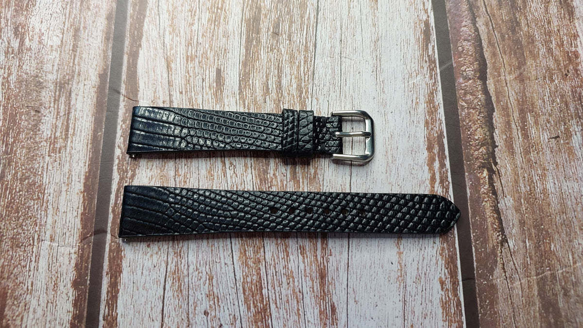 Black Full Grain Lizard Leather Strap – VGreen