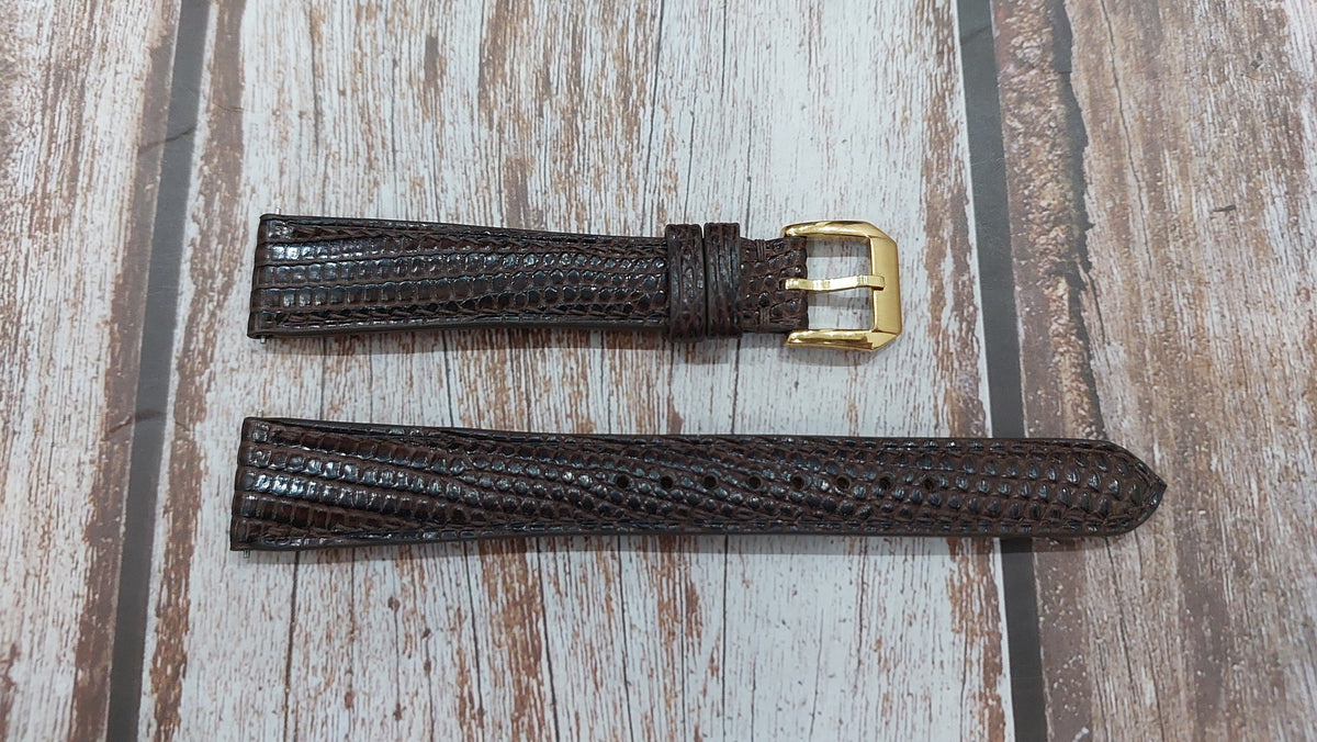 Dark Brown Full Grain Lizard Leather Strap For Concord Tank 1950s Watc ...