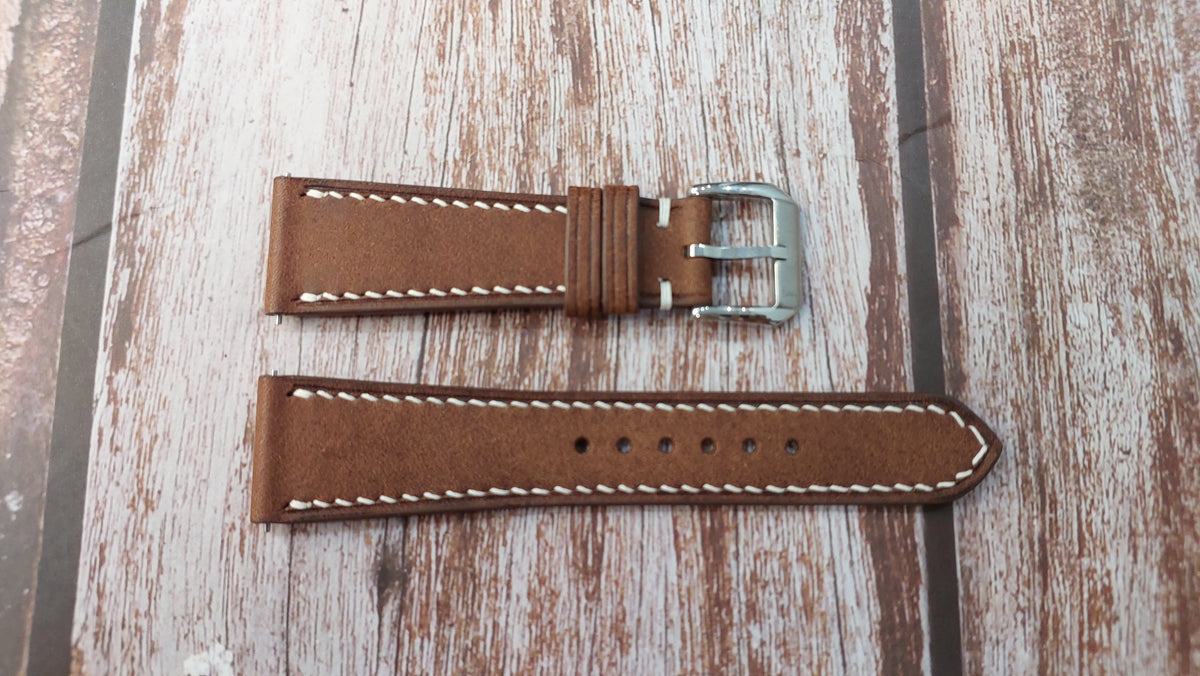 Whisky Maya Leather Strap For Omega Tresor Small Seconds Watch – VGreen