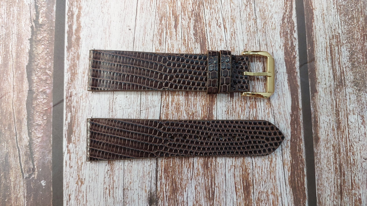 Dark Brown Full Grain Lizard Leather Strap – VGreen
