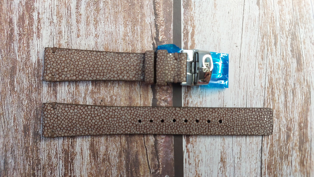 Brown Full Grain Stingray Leather Strap For Tissot Le Loche Watch – VGreen