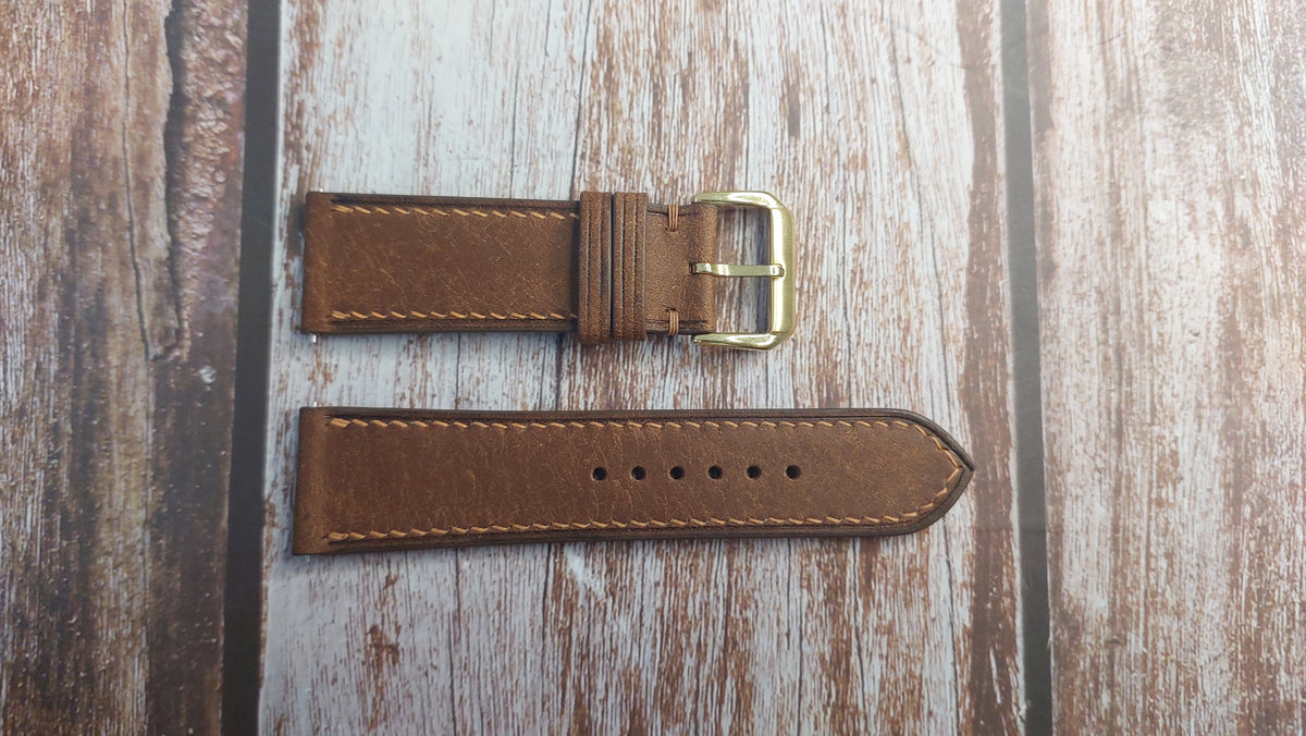 Whisky Maya Leather Strap For Orient Black Kamasu Watch – VGreen