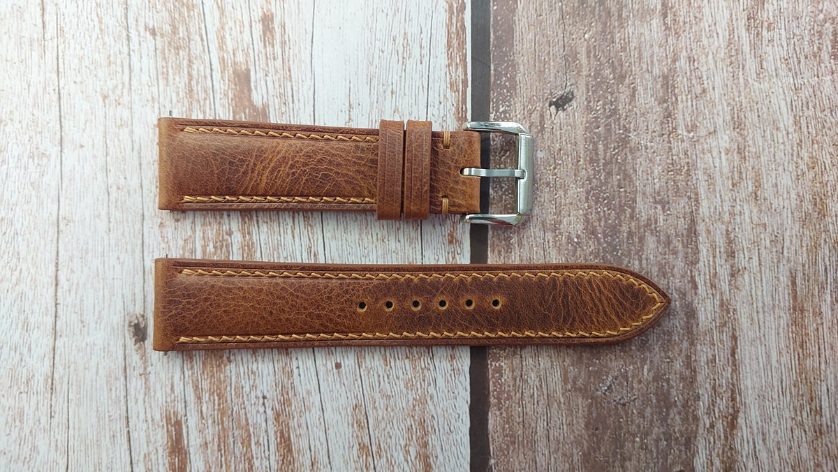 Cognac Badalassi Wax Leather Strap – VGreen