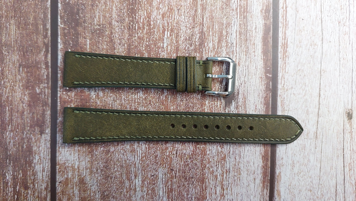 Dark Green Maya Leather Strap For Chopard "Mille miglia" titanium watc ...