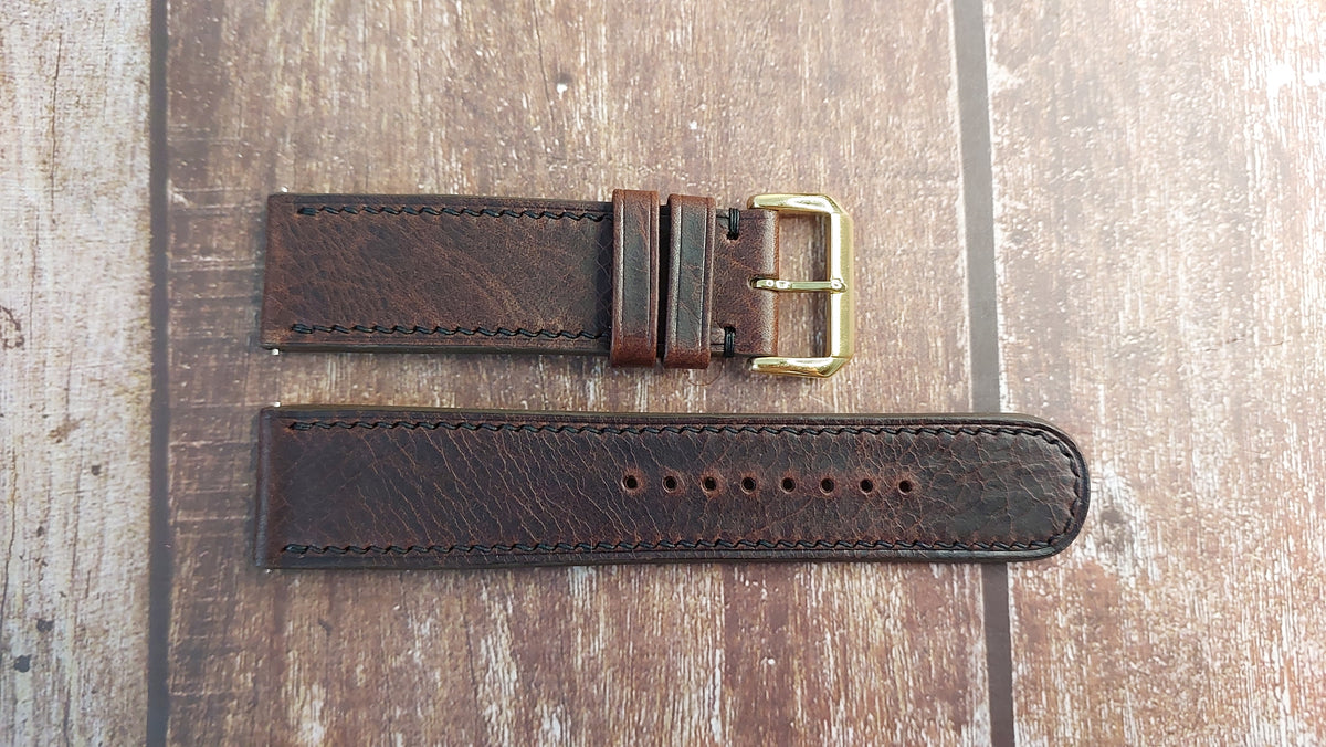 Dark Brown Badalassi Wax Leather Strap For Tudor Black Bay Bronze 43mm ...
