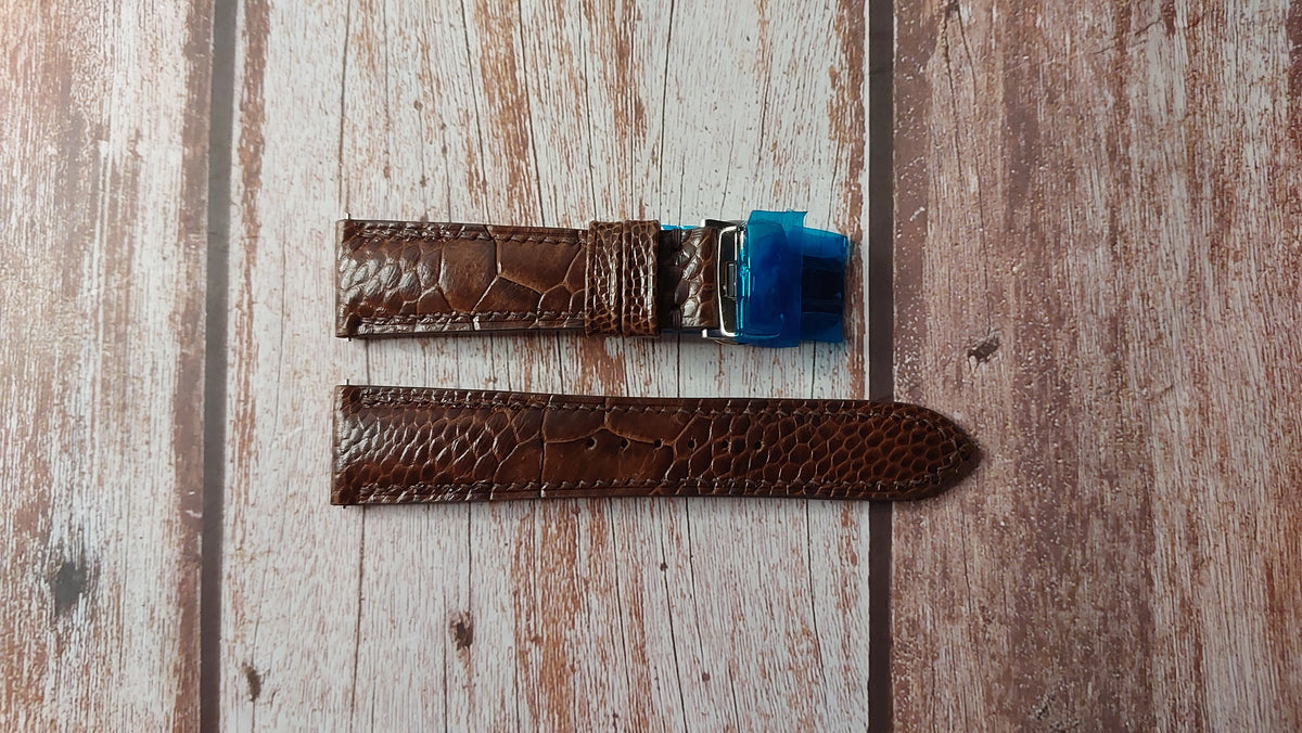 Dark Brown Full Grain Ostrich Leg Leather Strap For Longines Master Co ...