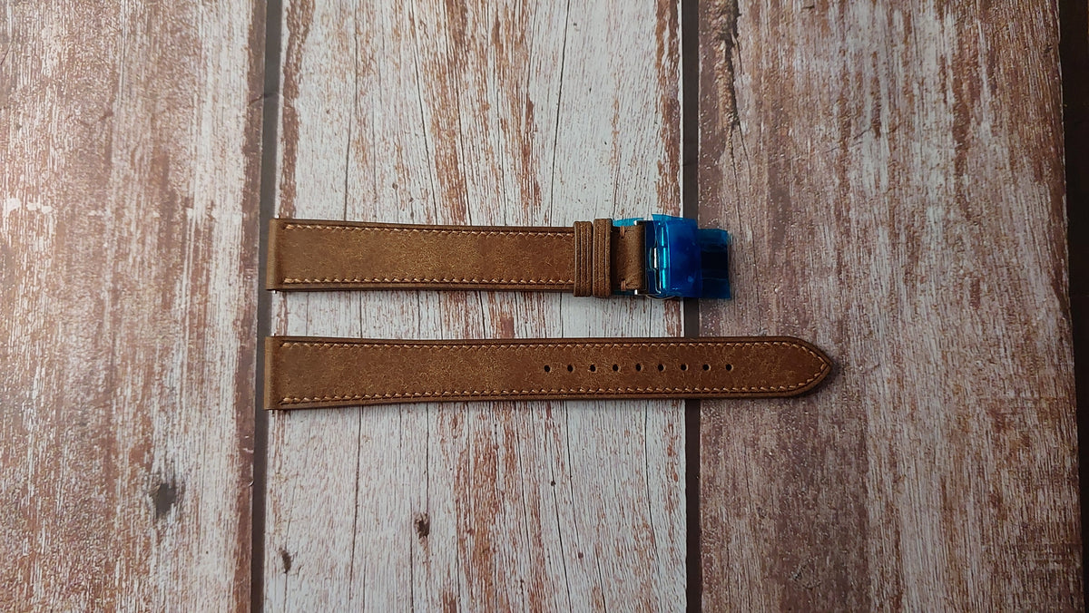 Whisky Maya Leather Strap For Alpina Startimer Stainless Steel Men's A ...