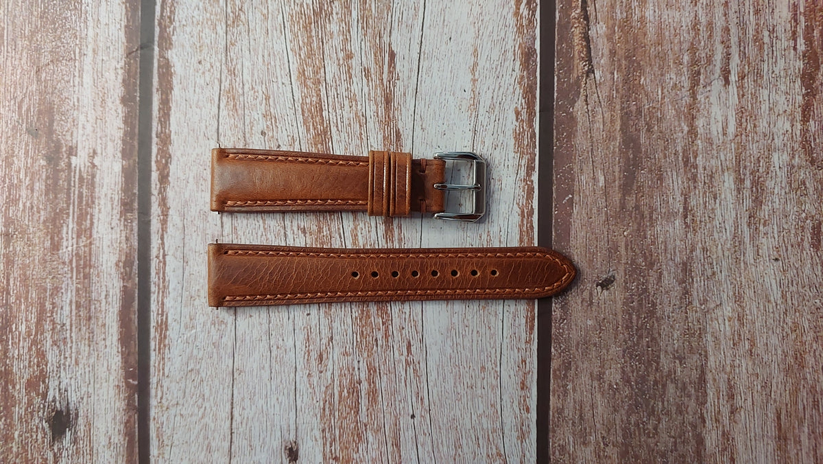 Cognac Badalassi Wax Leather Strap – VGreen