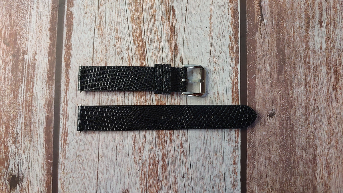 Black Full Grain Lizard Leather Strap – VGreen