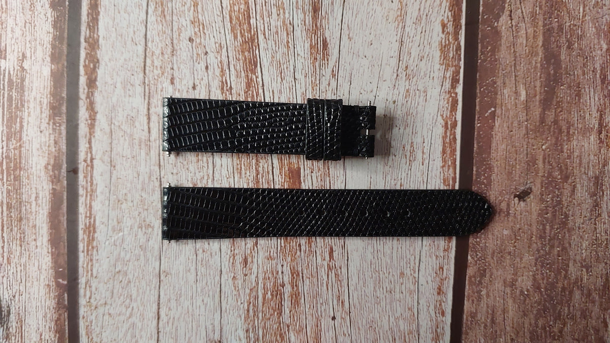 Black Full Grain Lizard Leather Strap – VGreen