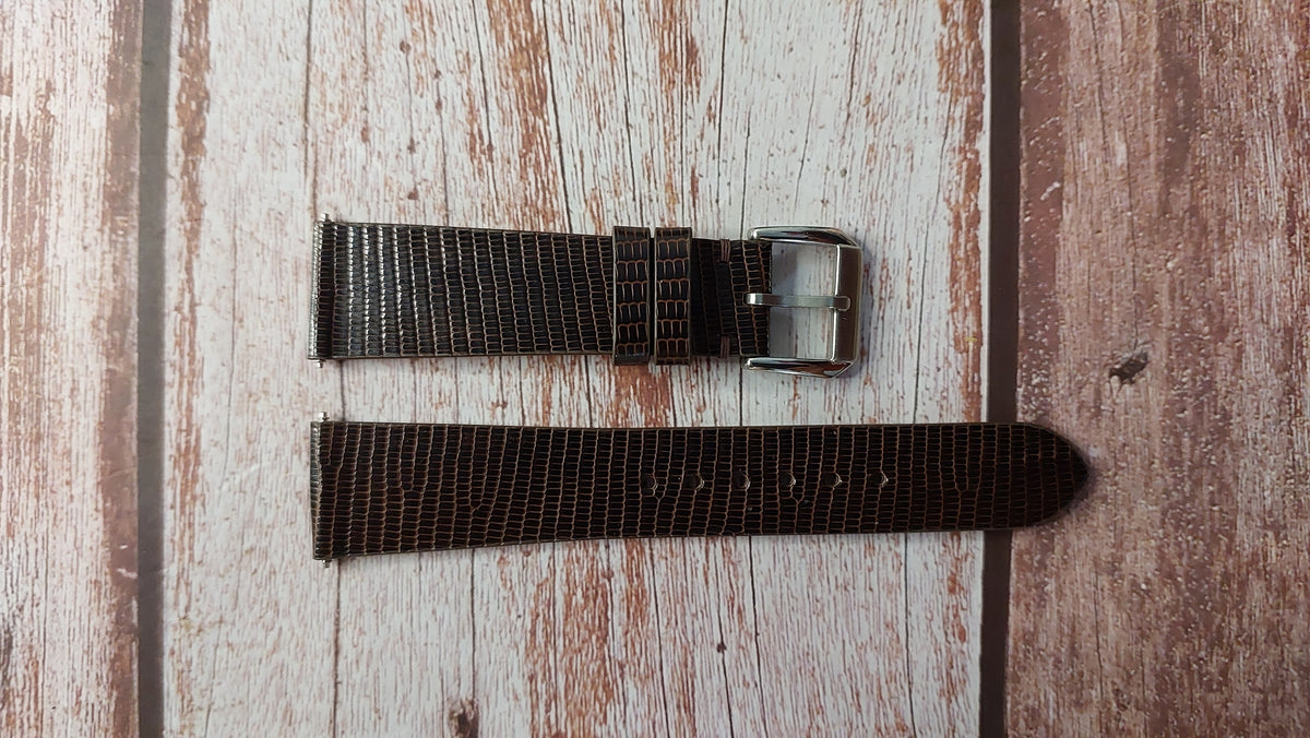 Dark Brown Full Grain Lizard Leather Strap – VGreen