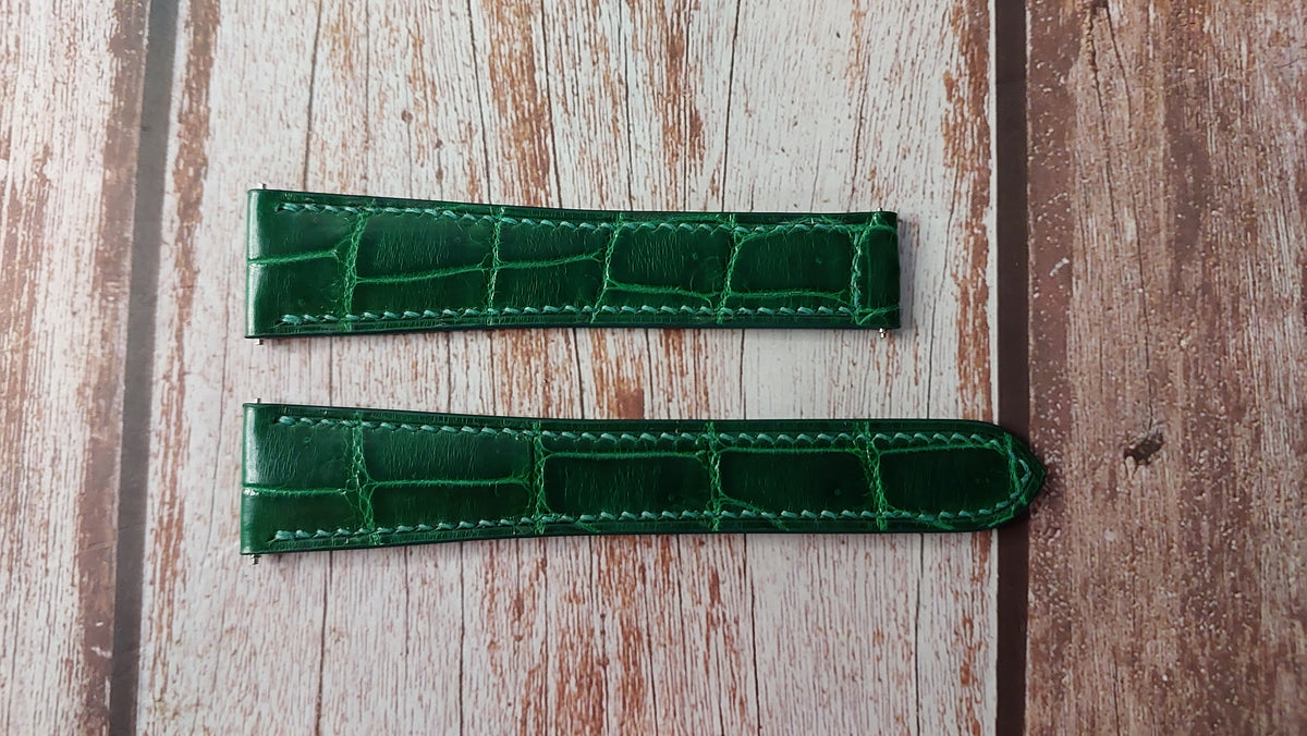 Green Full Grain Crocodile Leather Strap – VGreen