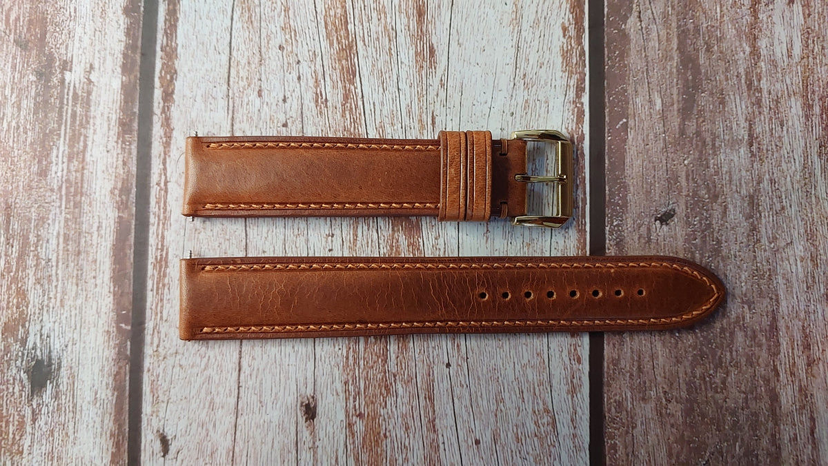 Cognac Badalassi Wax Leather Strap – VGreen