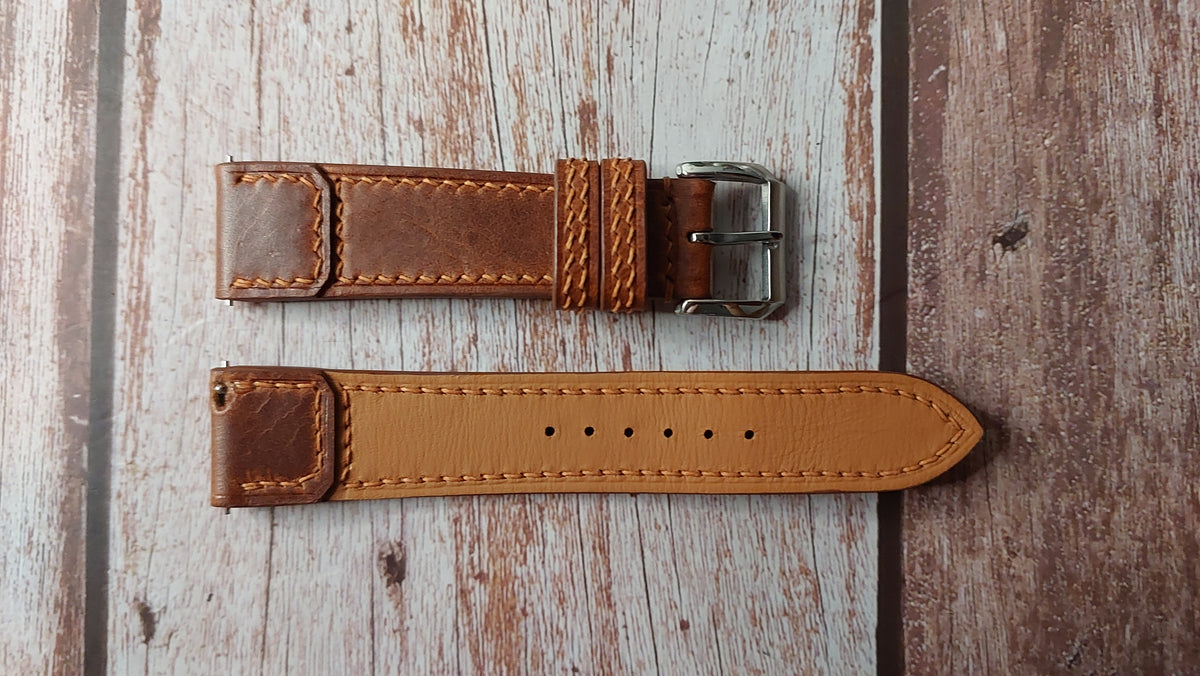 Cognac Badalassi Wax Leather Strap – VGreen