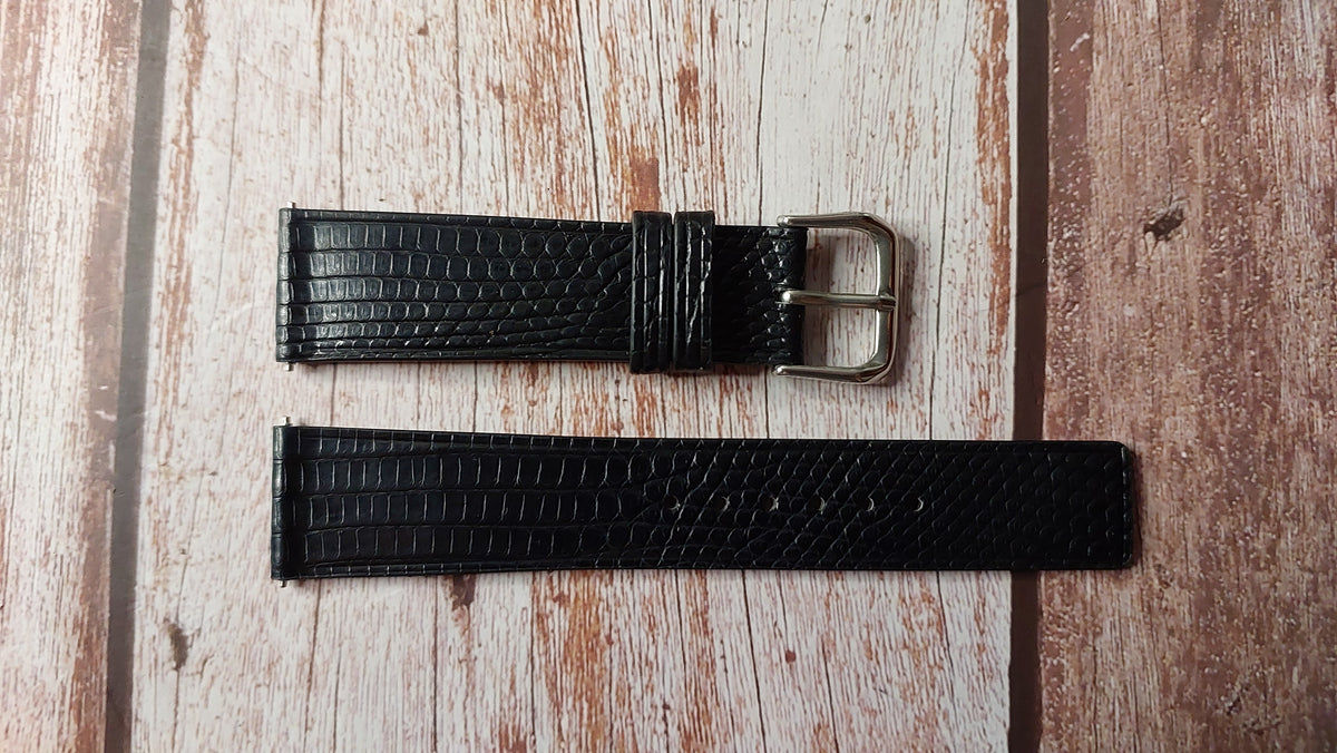 Black Full Grain Lizard Leather Strap – VGreen