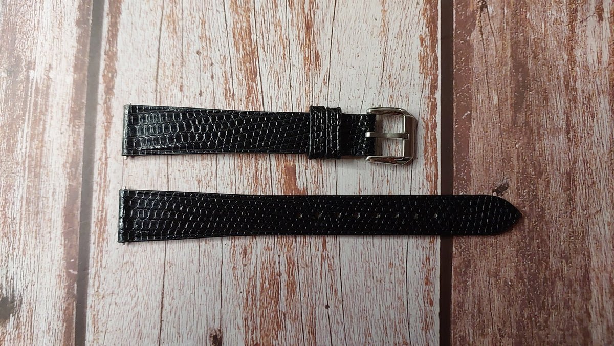 Black Full Grain Lizard Leather Strap – VGreen