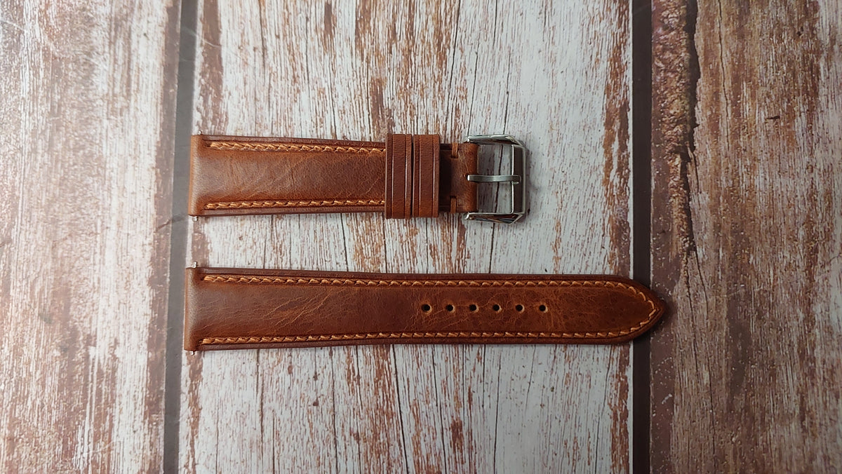 Cognac Badalassi Wax Leather Strap For Longines Master Watch – VGreen