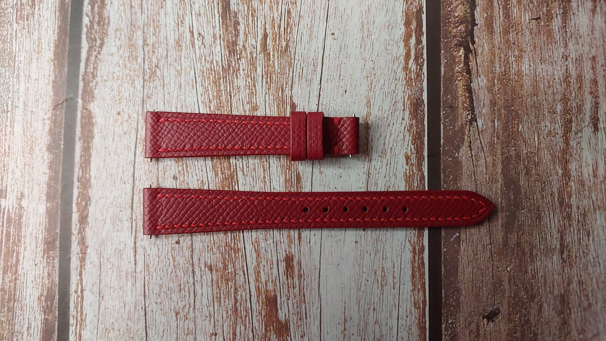 Red Epsom Leather Strap – VGreen