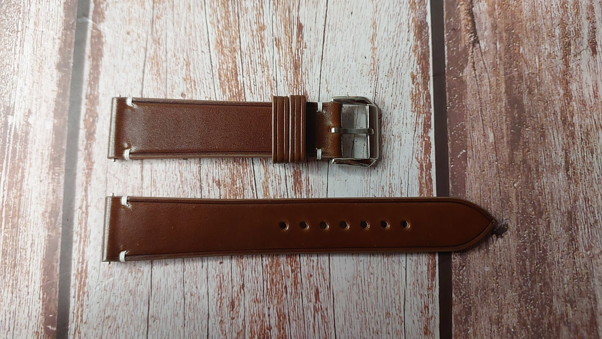 Cognac Shell Cordovan Leather Strap For Hamilton khaki 38mm Watch – VGreen