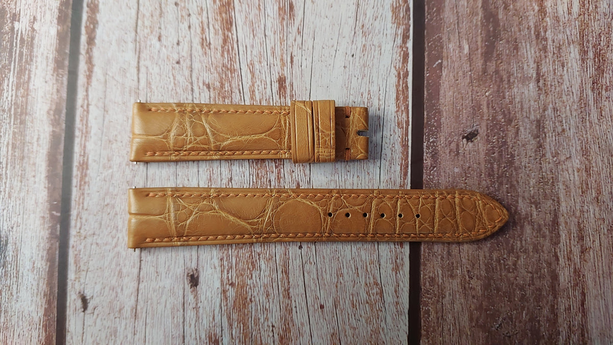 Light Brown Full Grain Crocodile Leather Strap For Tudor Watch – VGreen