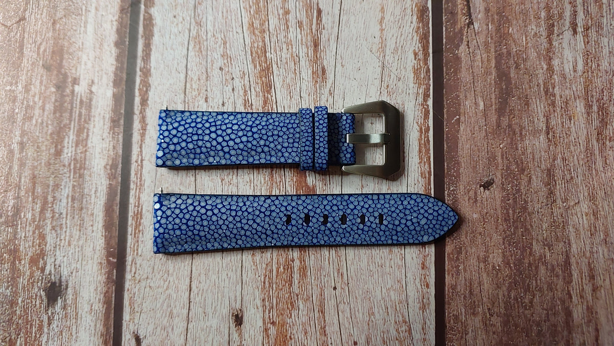 Blue Full Grain Stingray Leather Strap For Seiko King Turtle Save the ...