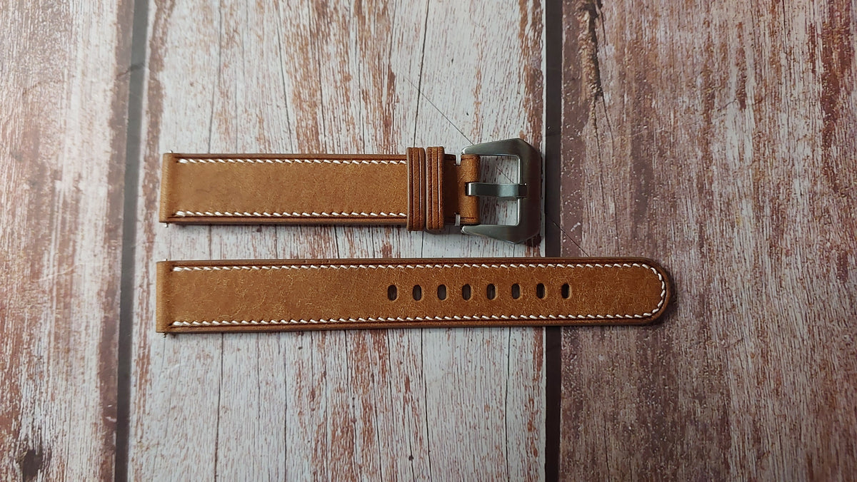 Whisky Maya Leather Strap For Stowa Marine 40 Watch – VGreen