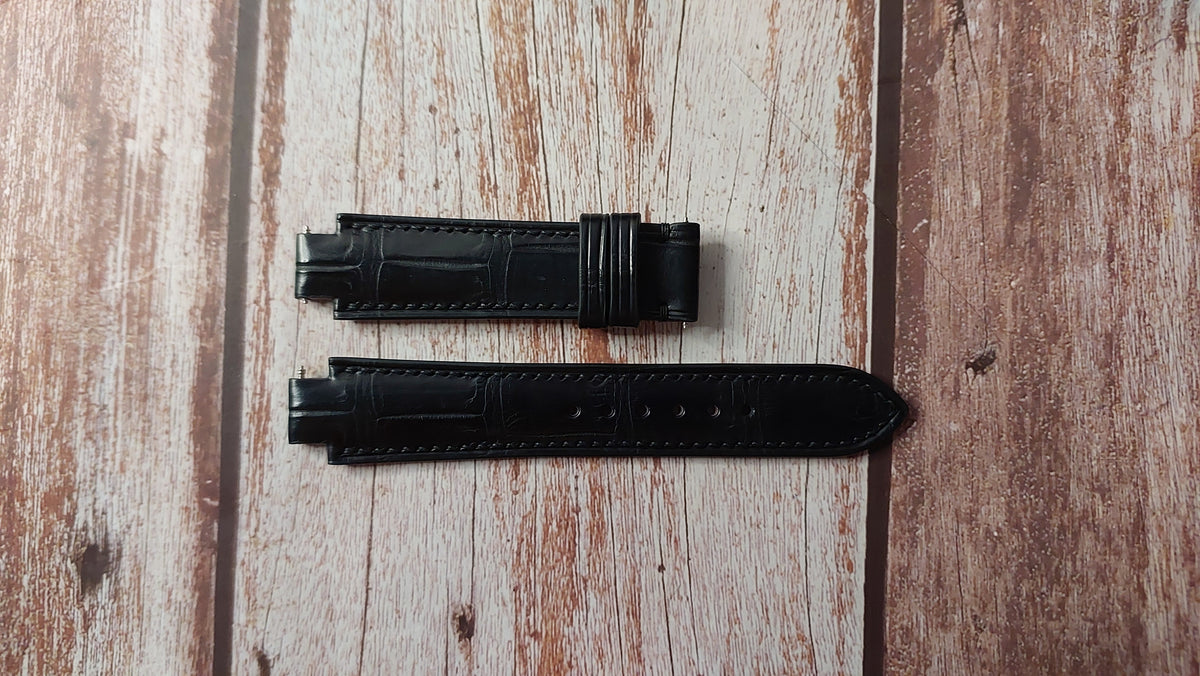 Black Crocodile Leather Custom Notched Strap For Ferragamo Watch – VGreen