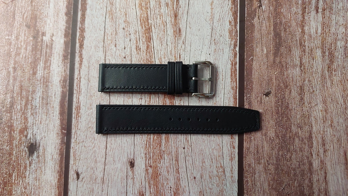Black Swift Leather Strap For Bulova Lunar Pilot Watch – VGreen