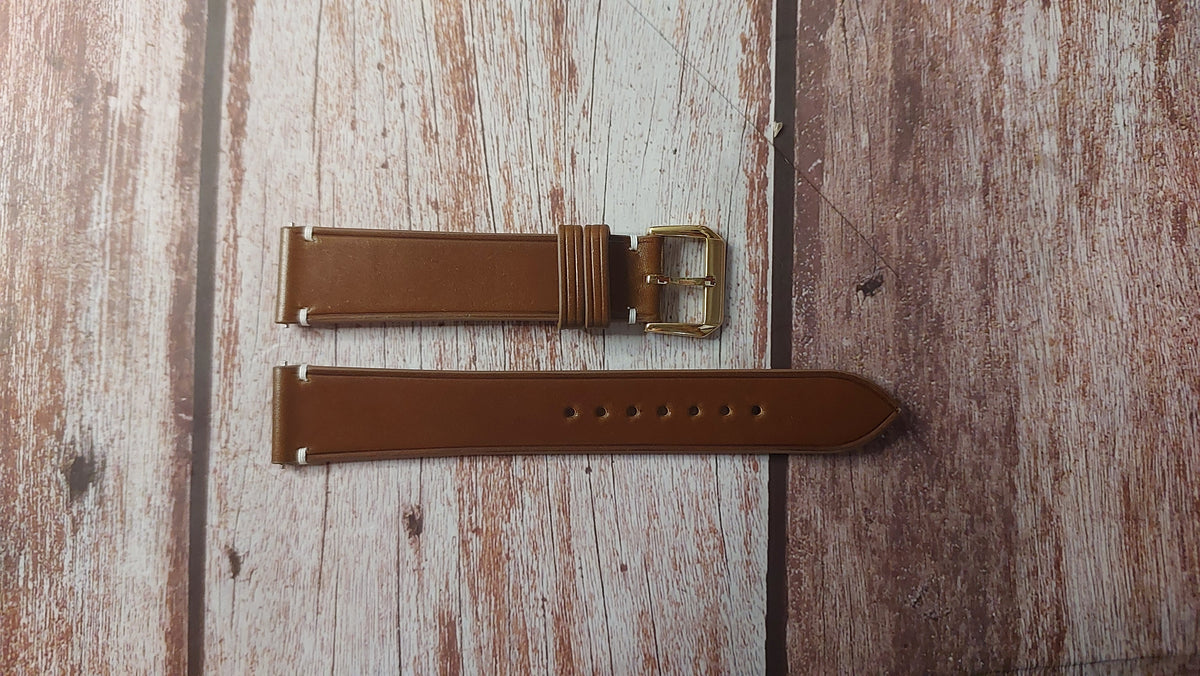 Cognac Shell Cordovan Leather Strap For Seiko Kinetic Watch – VGreen