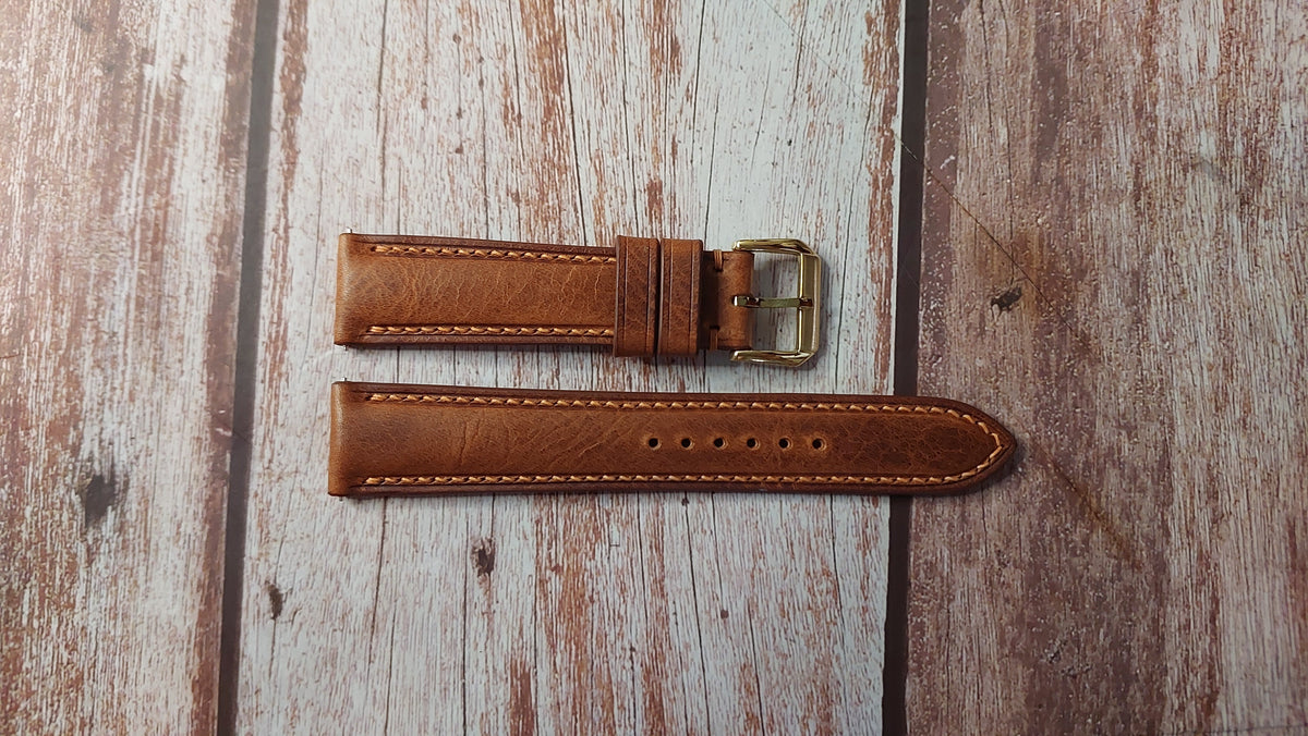 Cognac Badalassi Wax Leather Strap – VGreen