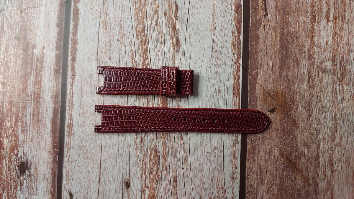 Red Full Grain Lizard Leather Strap – VGreen