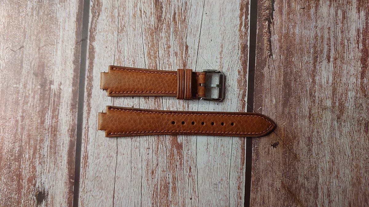 Brown Minerva Box Leather Custom Notched Strap For Clerc icon 8 Watch ...