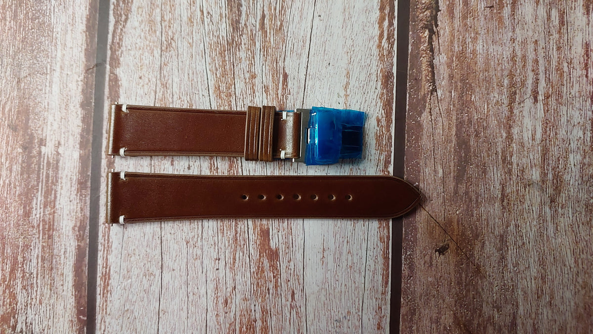 Cognac Shell Cordovan Custom Leather Strap For Omega Speedmaster 57 Wa ...