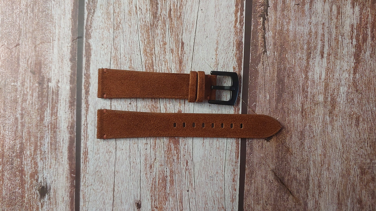Dark Brown Suede Custom Leather Strap – VGreen