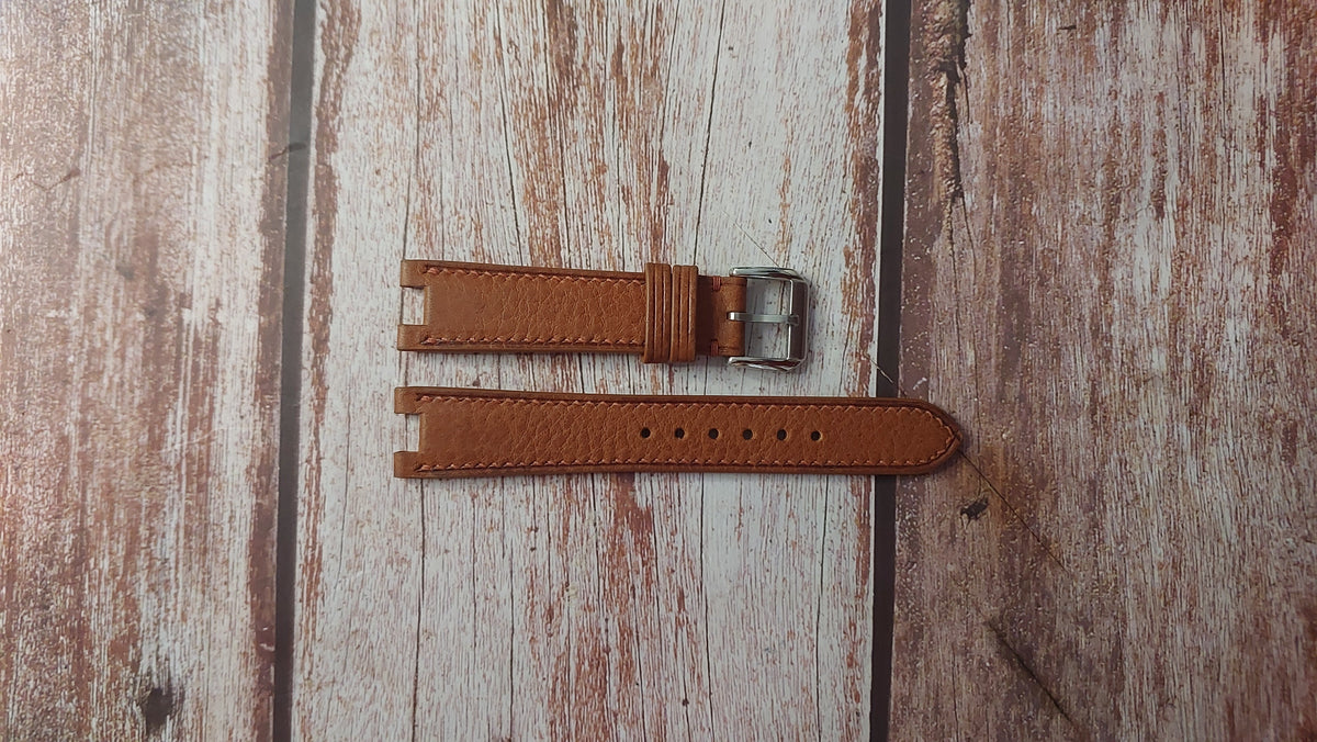 Brown Minerva Box Leather Custom Notched Strap For Tag Heuer SEL Watch ...