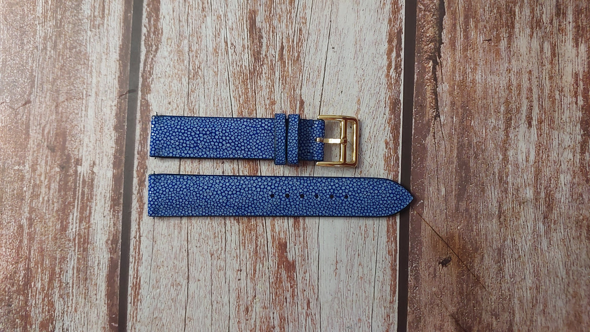Blue Full Grain Stingray Custom Leather Strap – VGreen
