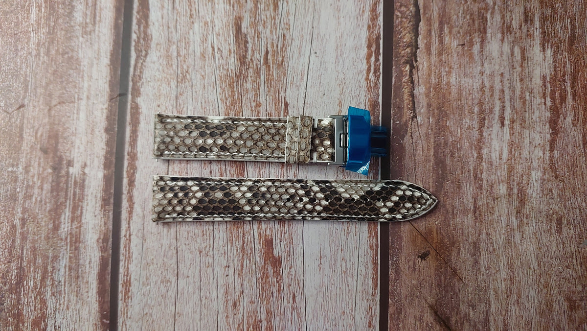 White Snake Skin Custom Leather Strap For Swatch Moonphase Watch – VGreen