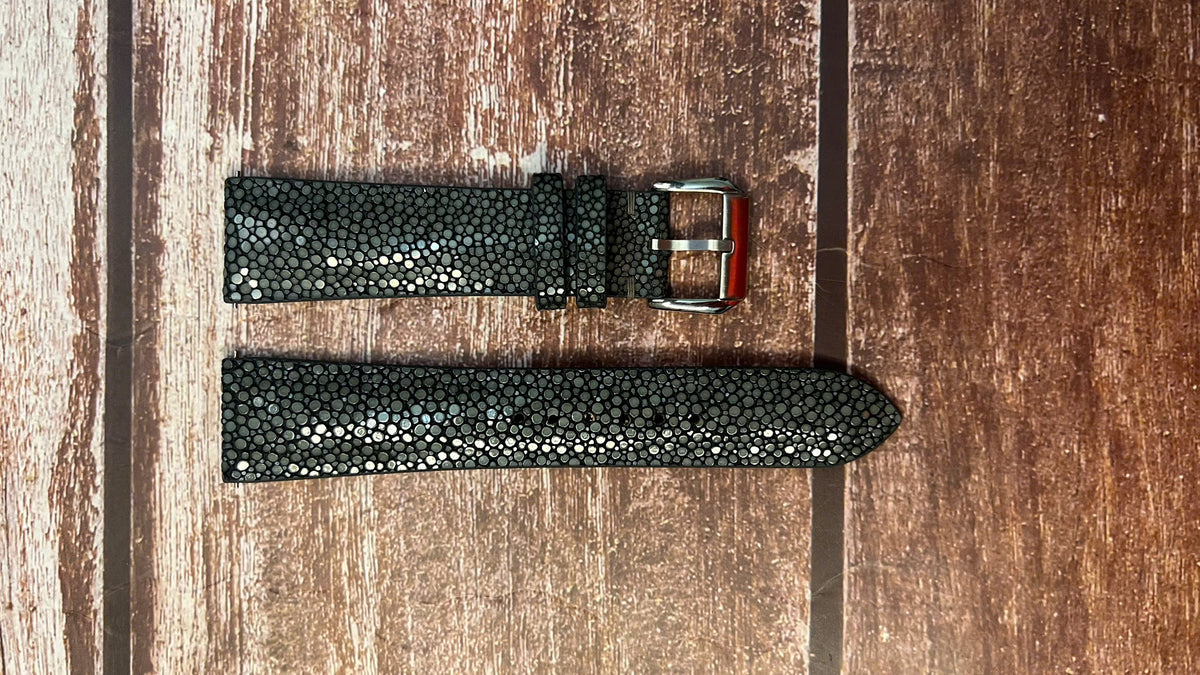 Stingray Leather Watch Strap - Gray FOR LONGINES MASTER COLLECTION MOO ...