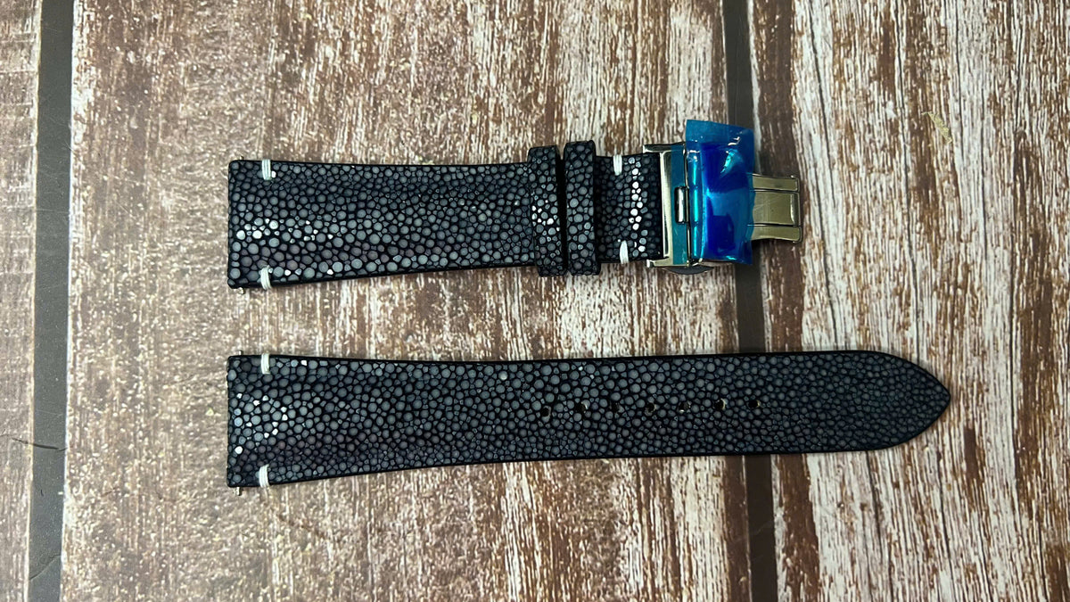 Stingray Leather Watch Strap - Black – VGreen