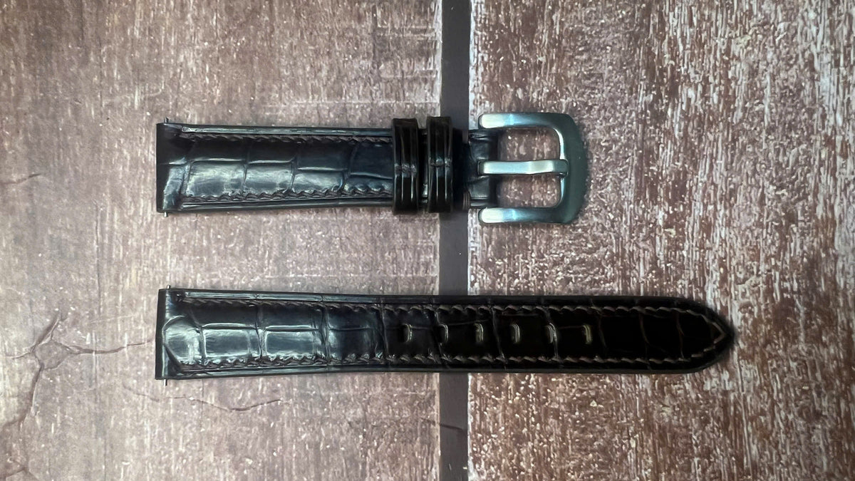 Crocodile Leather Watch Strap - Brown For Orient Star Explorient (Ref ...