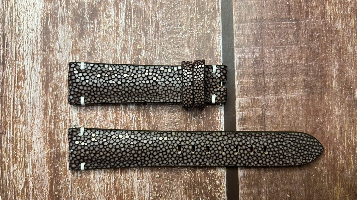 Stingray Leather Watch Strap - Brown For Breitling Superocean Heritage ...