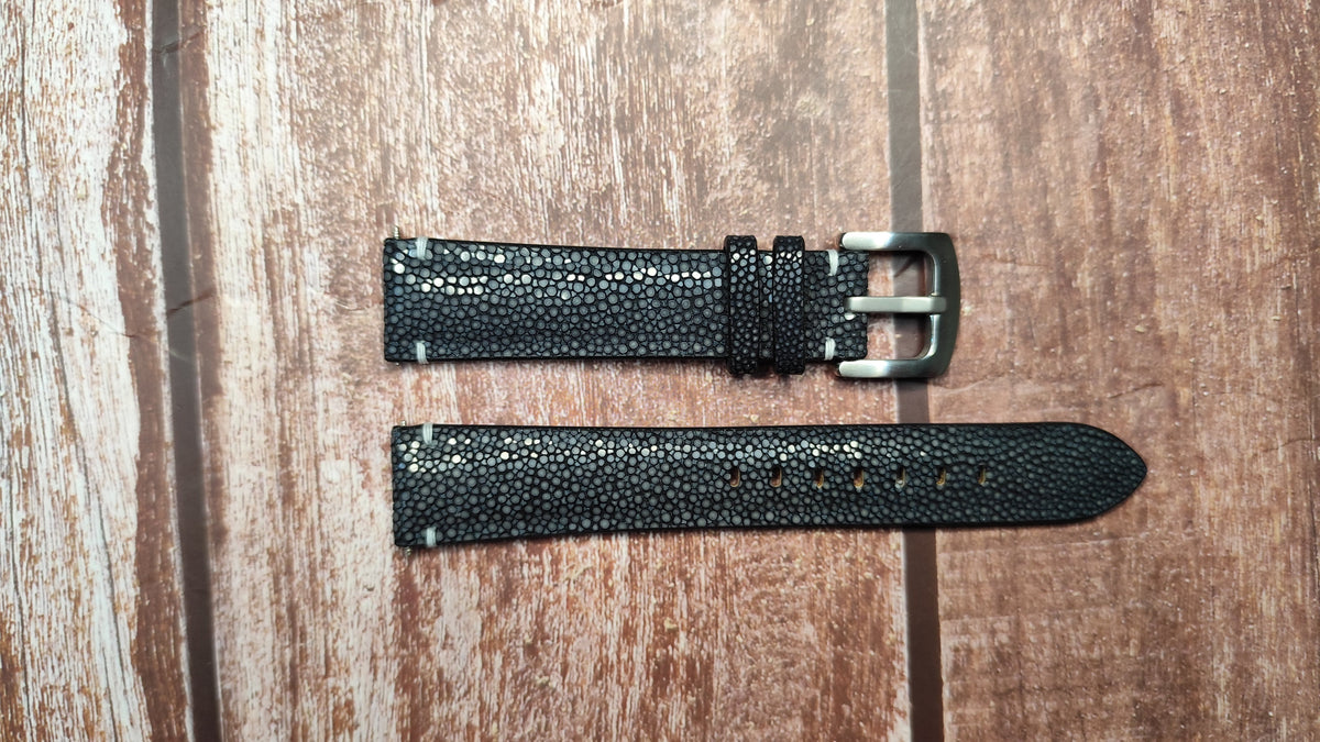 Stingray Leather Watch Strap - Black For GS Snowflake 211 – VGreen