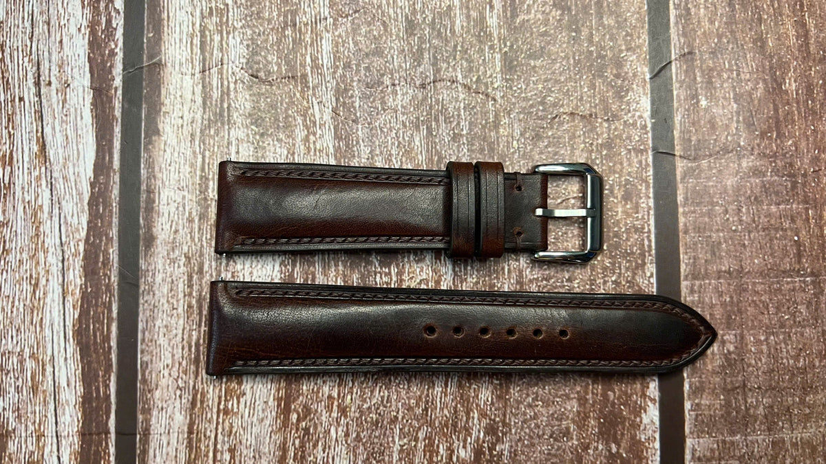 Badalassi Wax Leather Watch Strap - Dark Brown – VGreen