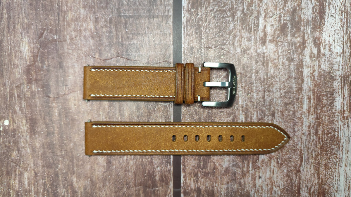 Maya Leather Watch Strap - Whisky For Marathon Gsar 41mm – VGreen