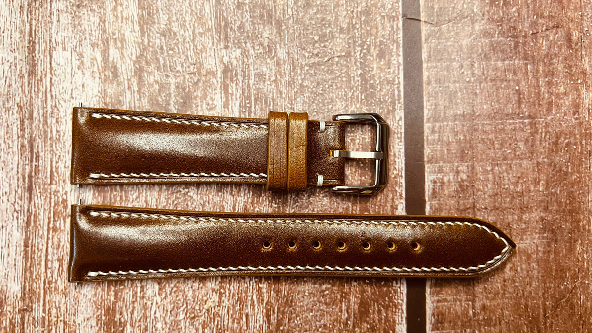 Shell Cordovan Leather Watch Strap - Cognac – VGreen
